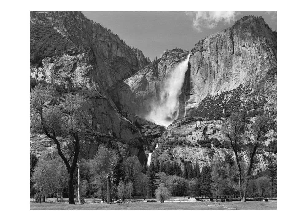 YOSEMITE FALLS & MEADOW - ANSEL ADAMS NOTE CARD
